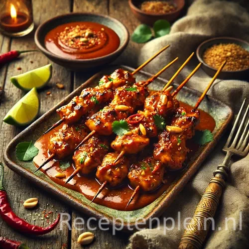 Kip in pittige satésaus