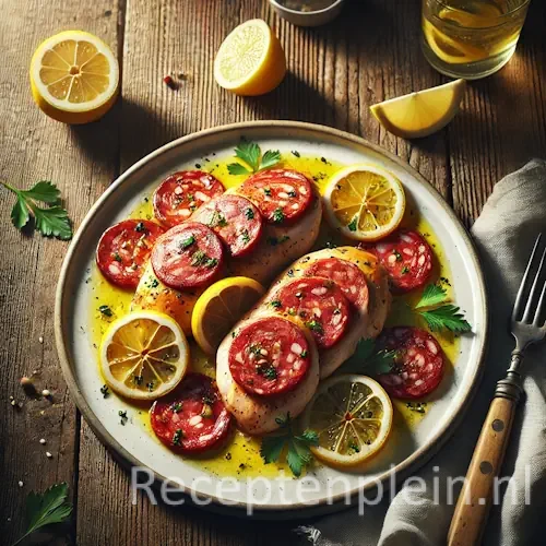 Kip met salami en citroen