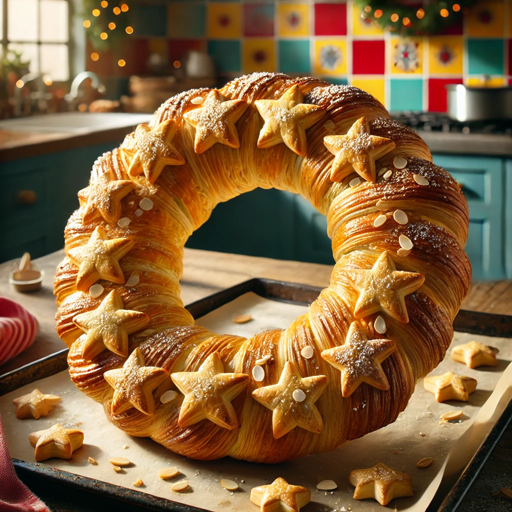 Amandel-Kerstkrans-Receptenplein.nl