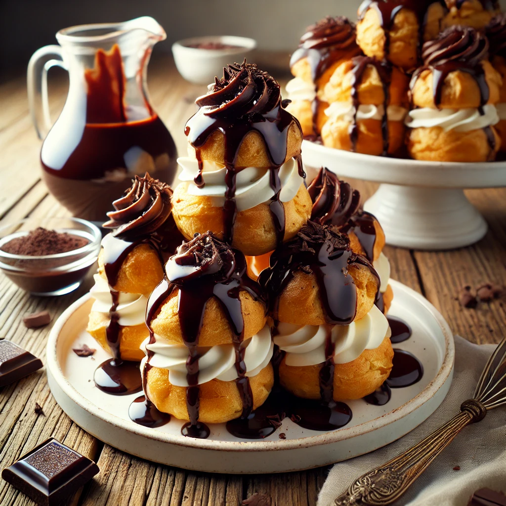 Chocoladesoesjes met warme chocoladesaus - Receptenplein.nl