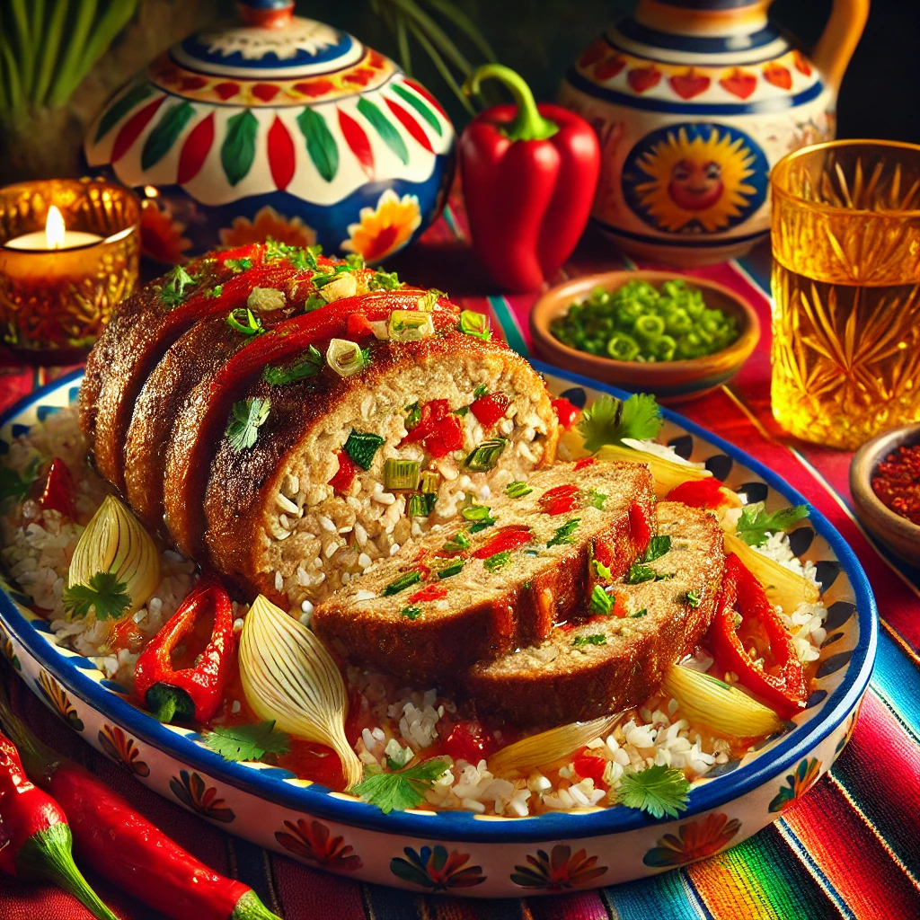 Gehaktbrood met Paprika, Prei en Rijst